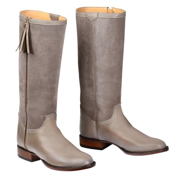 Lucchese | Shoes | Lucchese Sharon Suede Tassel Riding Boot Grey | Poshmark